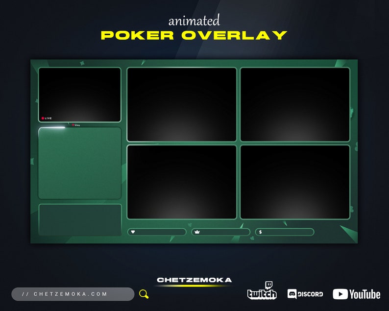 Twitch Green Poker Overlay Wersja Animowana I Statyczna 4 Sceny 2 ...