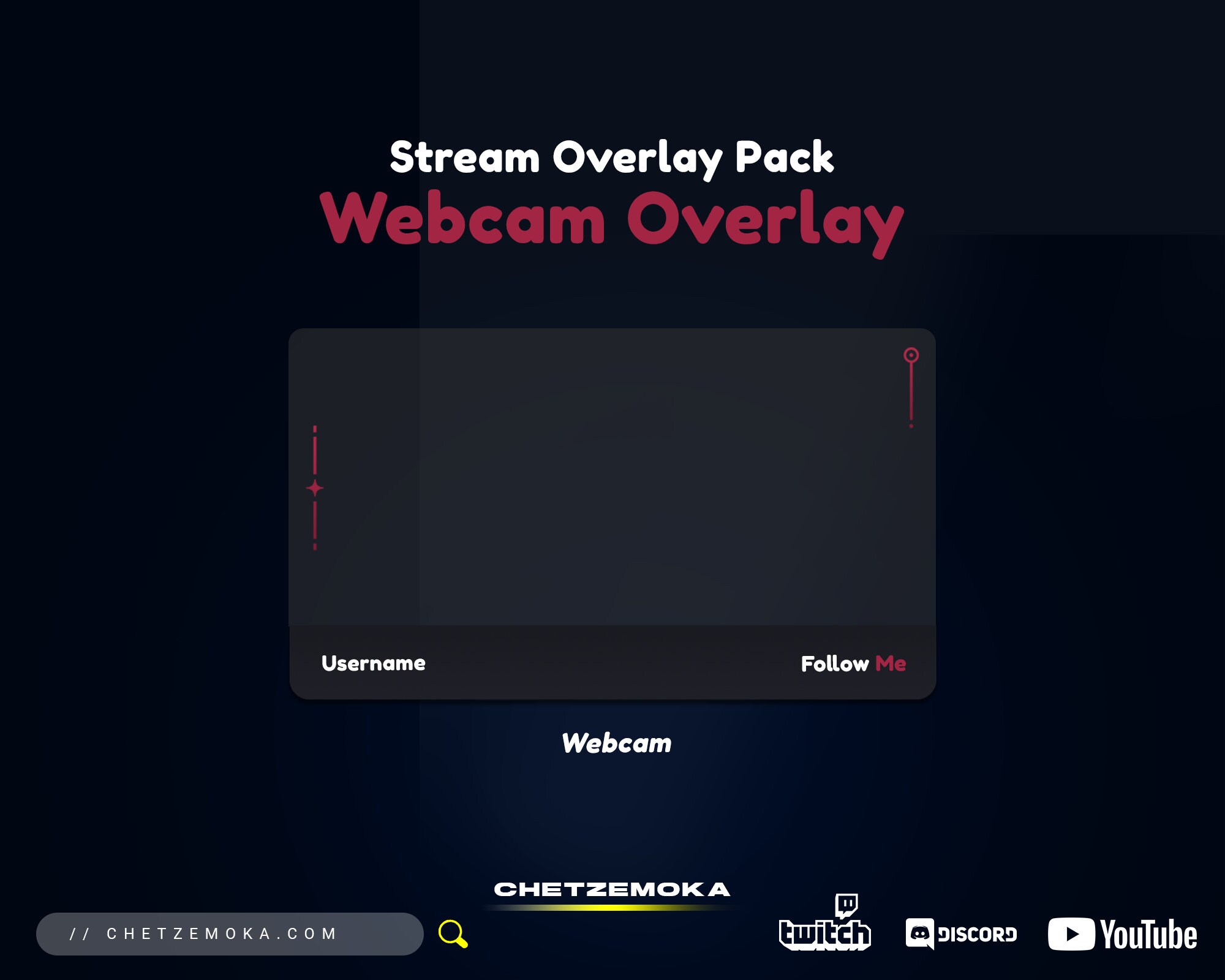 Stream Overlay Package Red Webcam Overlay 20 Twitch Panels Stream ...
