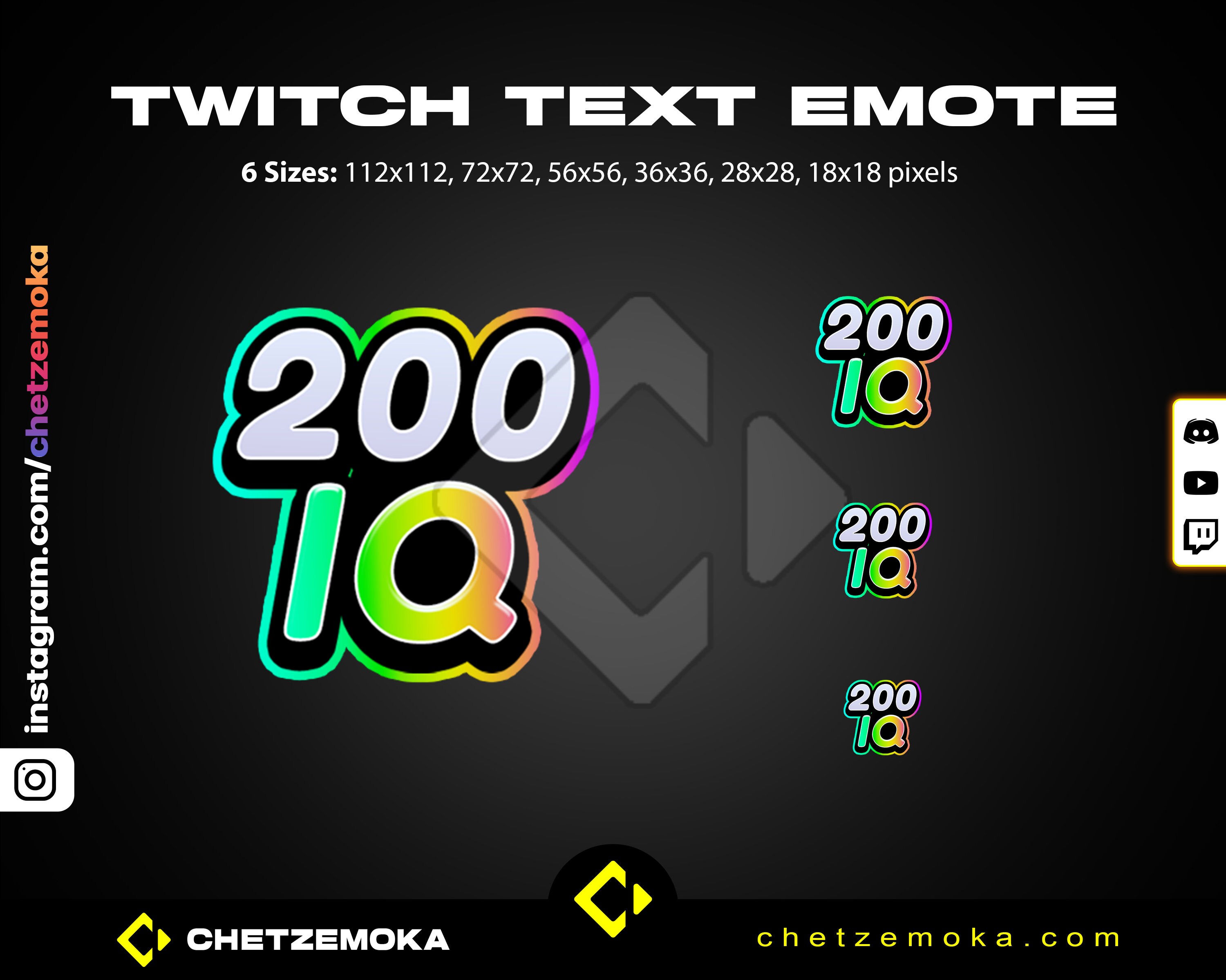 Twitch Text Emote 200 IQ High Quality Text Emote Twitch Instant ...