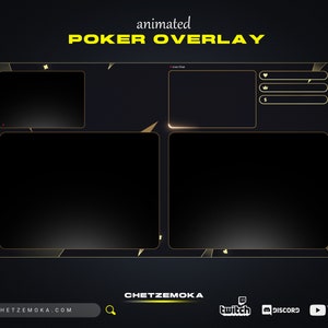 Animated Twitch Gold Poker Overlay: Streaming Screens & Badges - Etsy