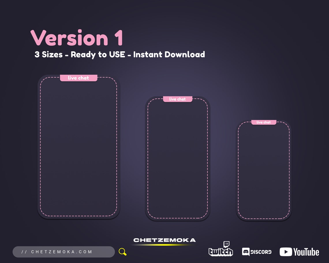 Twitch Chat Box Overlay Minimal and Aesthetic Chat Box Stream 2 Themes ...