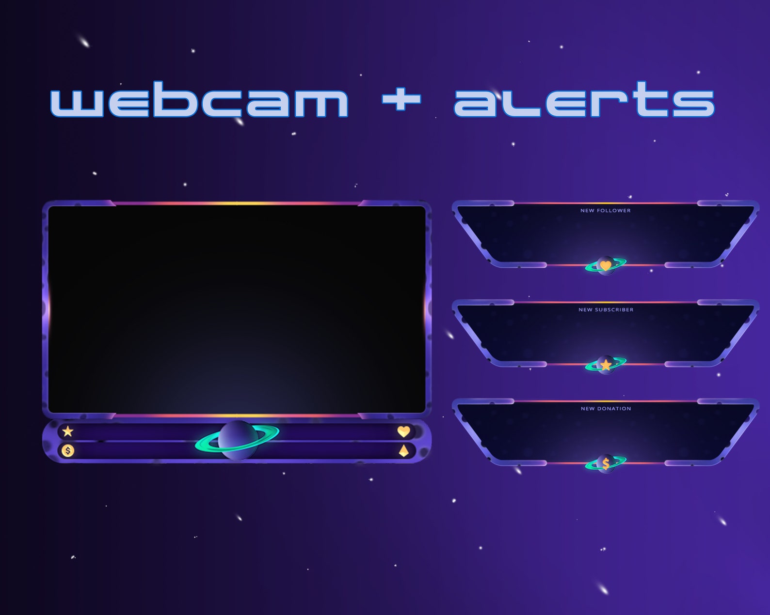 Twitch Space Overlay Galaxy Theme Stream Package 4 - Etsy