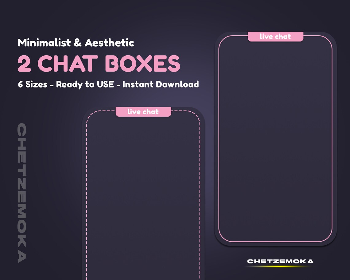 Twitch Chat Box Overlay Minimal and Aesthetic Chat Box Stream 2 Themes ...
