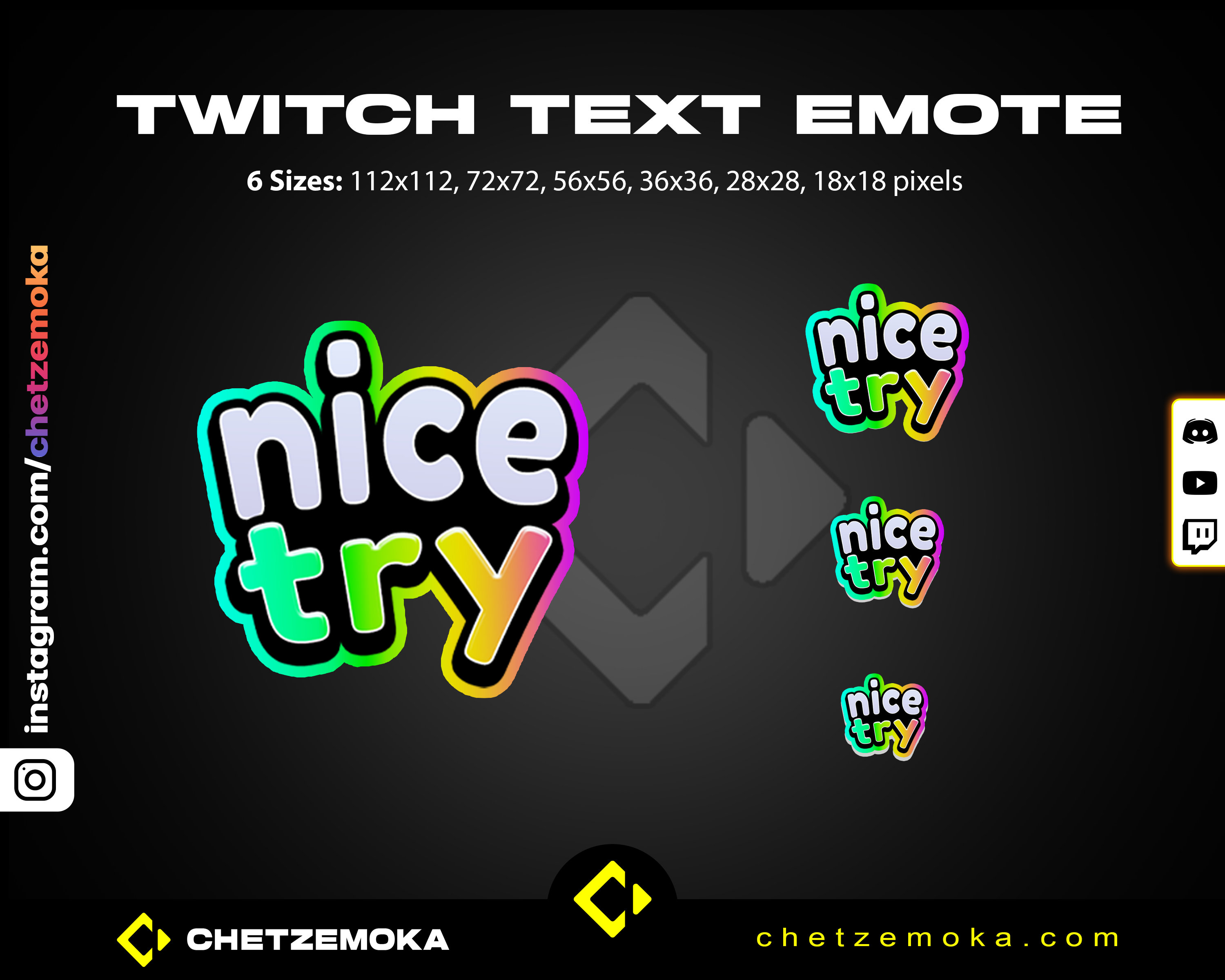 Digital NICE TRY Twitch Chat Text Emote Art & Collectibles Drawing ...