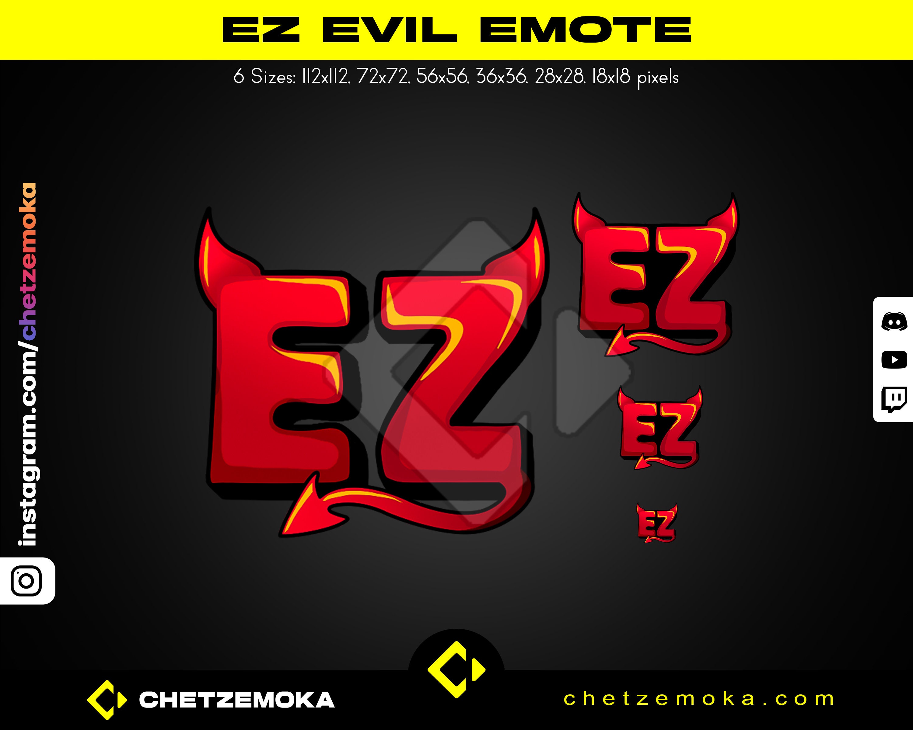 2 Devil Text Emotes EZ GG for Twitch, Youtube, Discord Instant Delivery ...