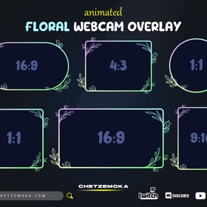 Animated Floral Webcam Overlay | Circle and All Standard Sizes | Pastel ...