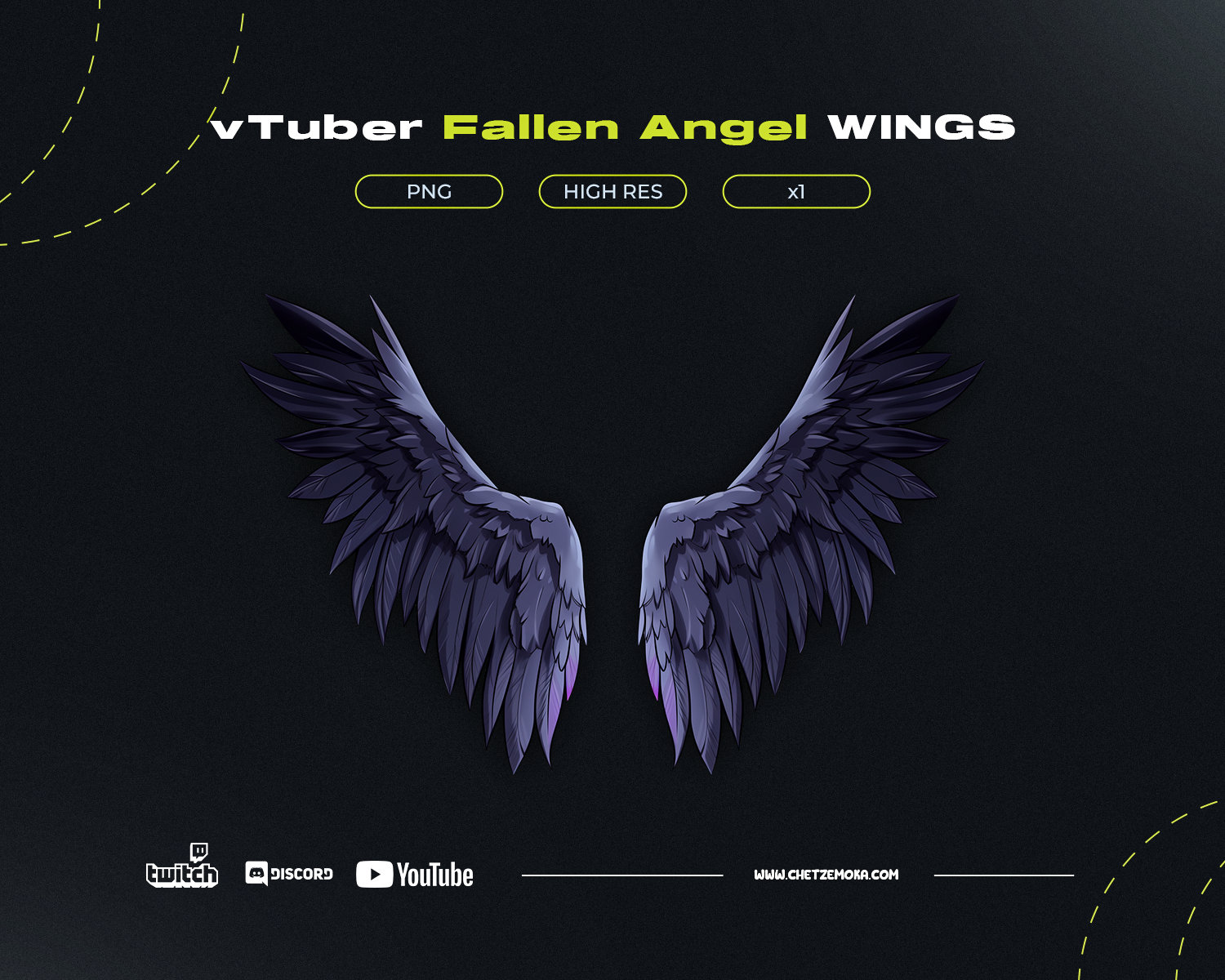 Vtuber Fallen Angel Wings / Vtuber Asset / decoración de flujo - Etsy ...