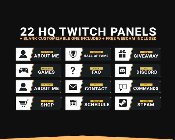 Twitch Panels Bundle of 22 High Quality Twitch Panels - Etsy