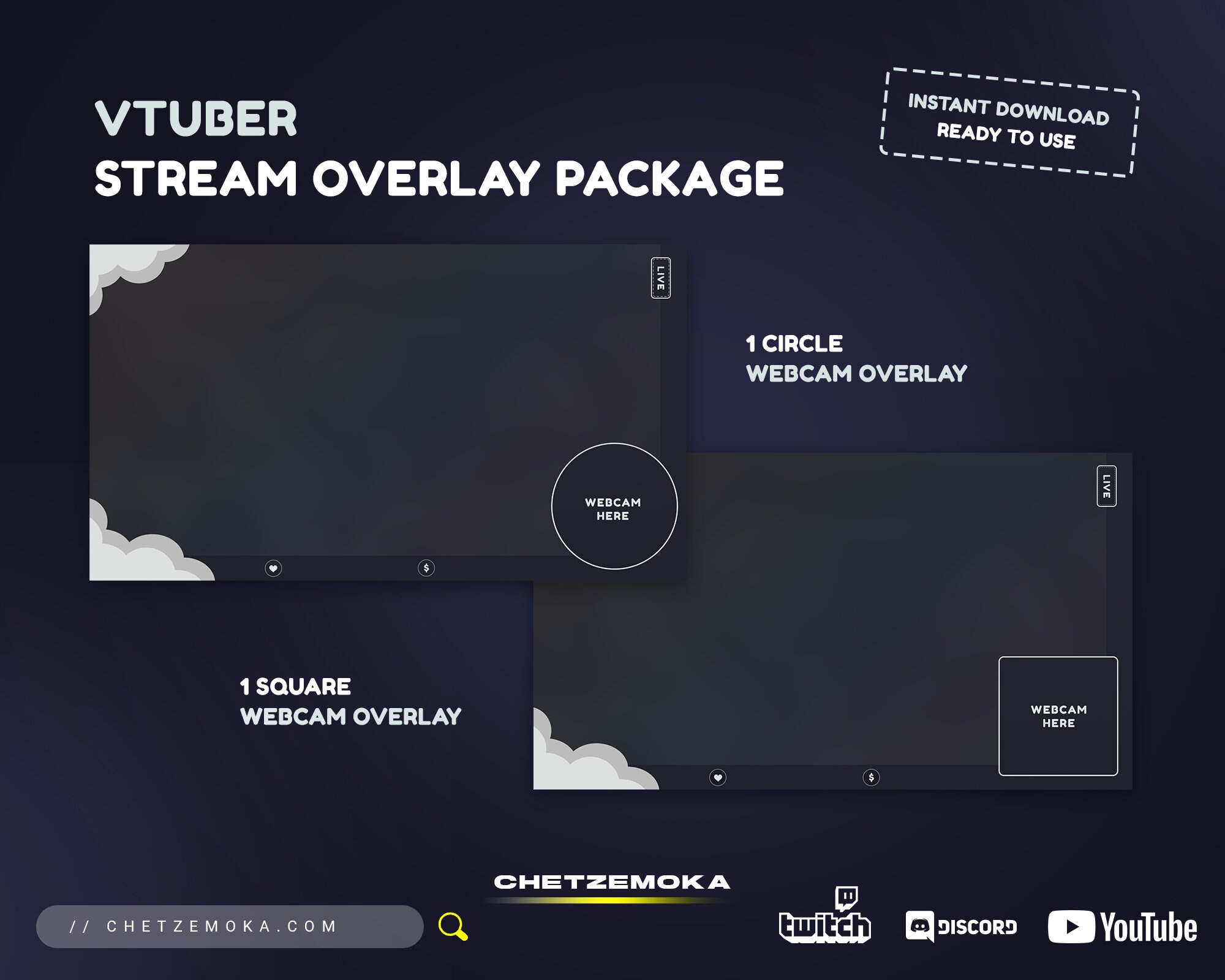 Vtuber Overlay Night Sky | Vtuber Stream Overlay | Celestial Stream ...