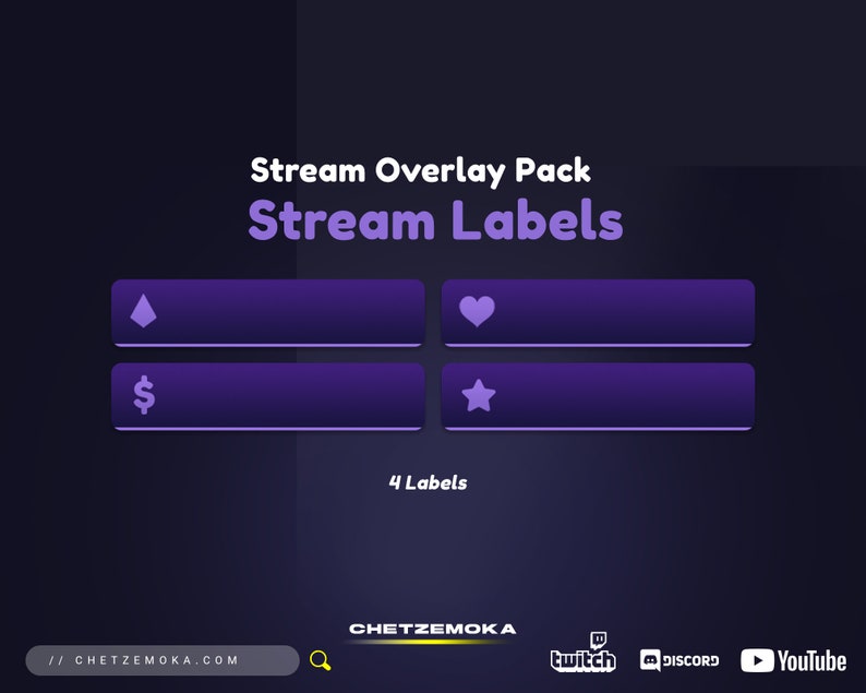 Stream Overlay Package Violet Webcam Overlay 18 Twitch - Etsy