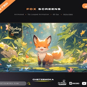 Fox Twitch Screens: Animated Vtuber Stream Backgrounds (PNG & Webm) - Etsy