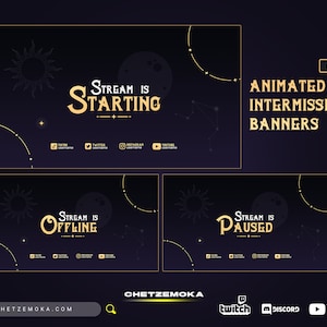 Astrology & Cosmic Twitch Screens | 3 Animated Stream Screens for ...
