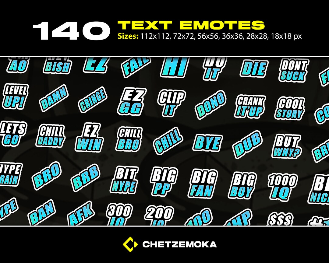Twitch Text Emotes | Bundle of 140 High Quality Twitch Text Emotes ...