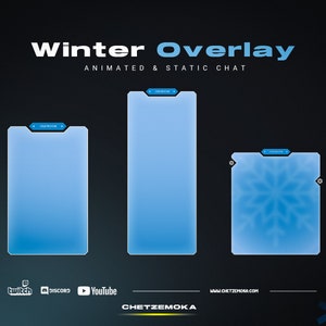 Winter Stream Overlay Pack | Snowflake Webcam Overlay | Blue Vtuber ...