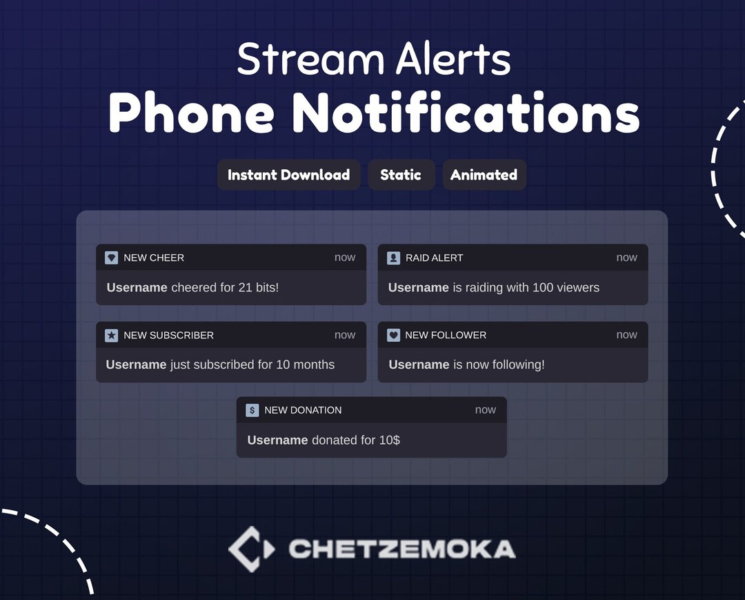 Dark Theme Animated Twitch Alerts: Phone Notifications (instant ...