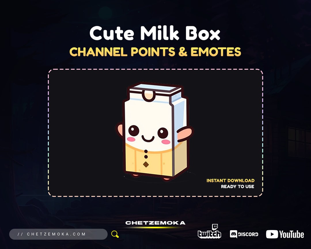 Milk Box Channel Point - Twitch Emote | Twitch Channel Point - Twitch ...