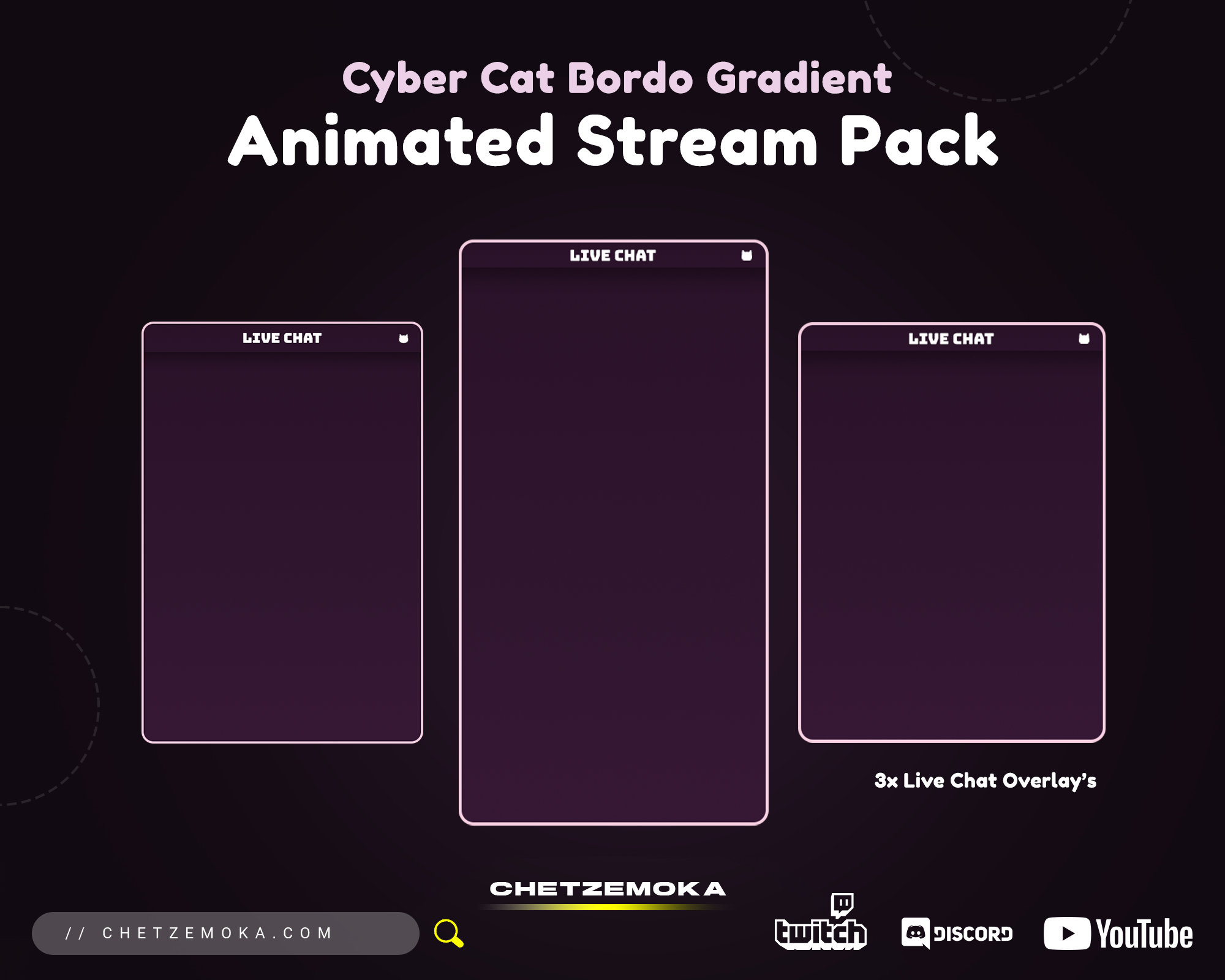 Cyber Cat Stream Overlay Bordo Animated Cat Stream Pack Minimalist Cat ...