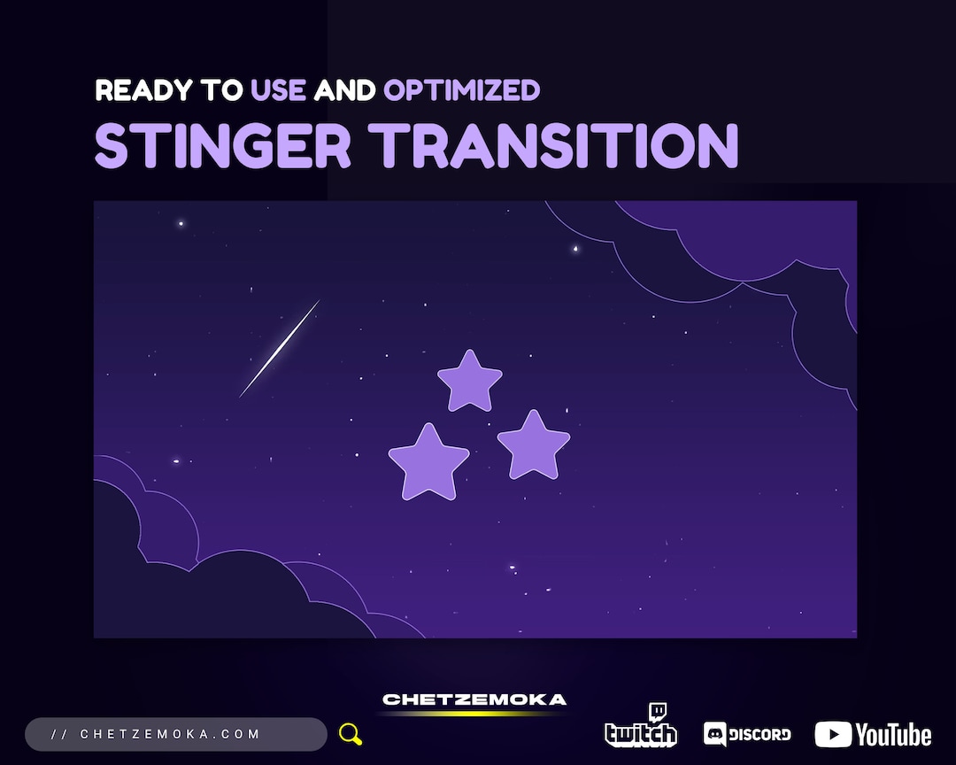 Celestial Stinger Transition | Dark Purple Sky Animated Stinger ...
