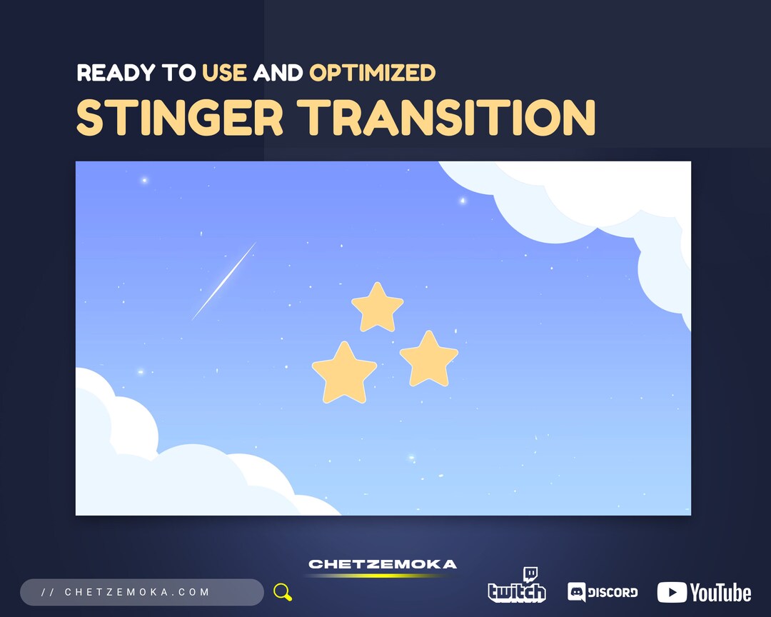 Blue Sky Celestial Stinger Transition: Animated Stream Overlay (webm ...