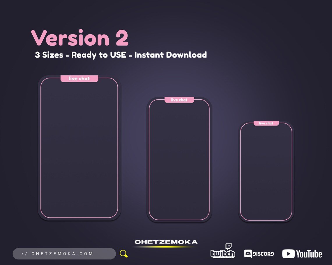 Twitch Chat Box Overlay Minimal and Aesthetic Chat Box Stream 2 Themes ...