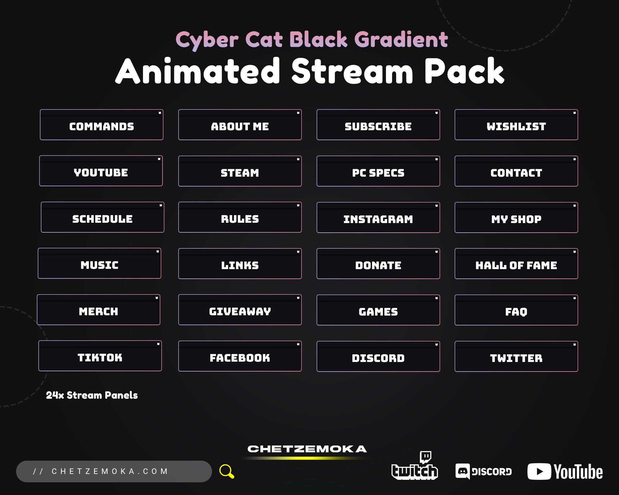 Cat Stream Overlay Purple Animated Cat Stream Pack Purple Minimalist ...
