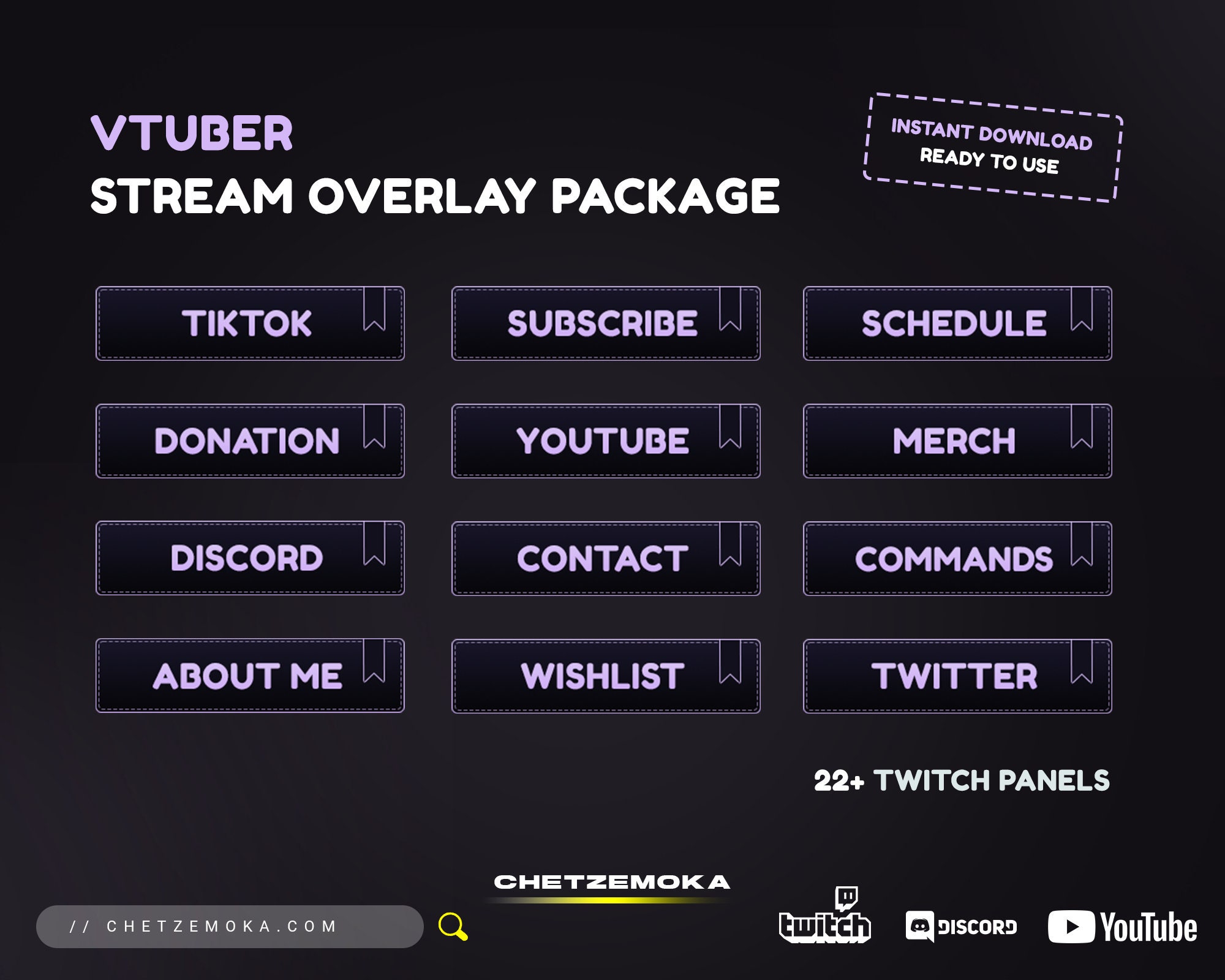 Vtuber Stream Overlay Purple Vtuber Overlay Celestial Stream Package ...