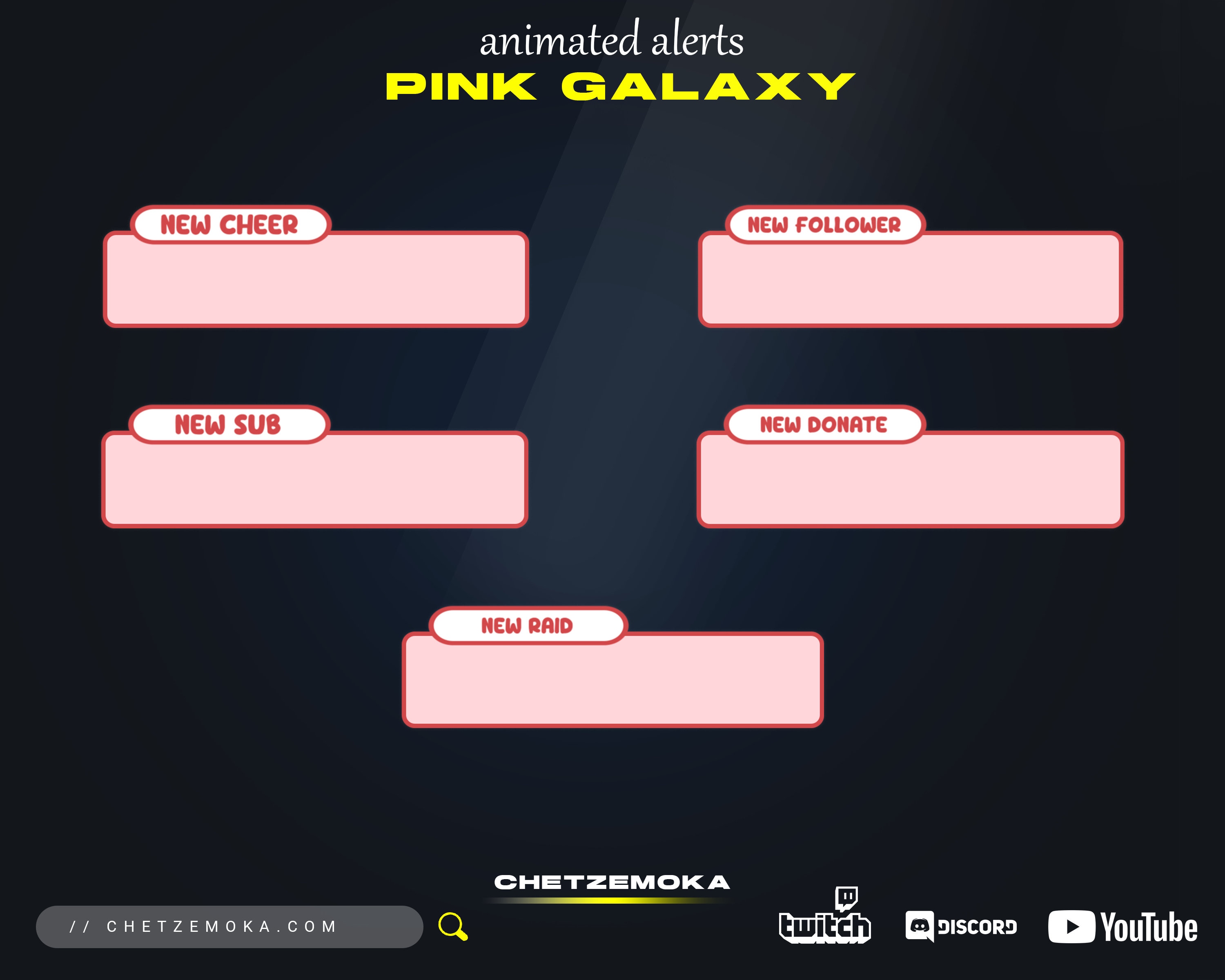 Twitch Animated Pink Galaxy Overlay 3 Animated Scenes 3 Animated ...