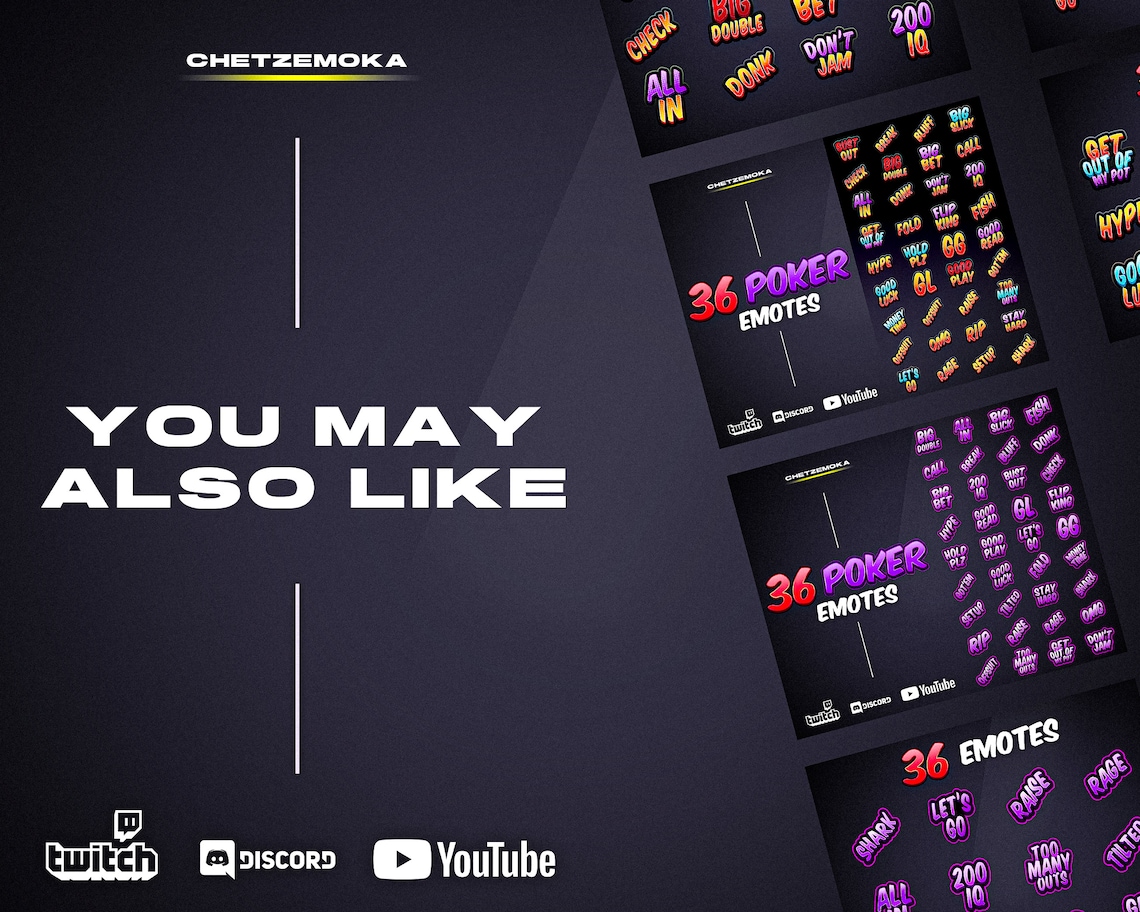 Twitch Poker Sub Badges/emotes | 8 Badges | Cards | Dice I Gold ...