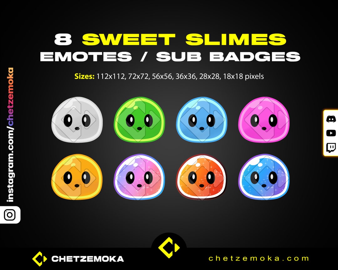 Twitch Slime Sub Badges for Streamers / Blob / Slime Emotes - Twitch ...