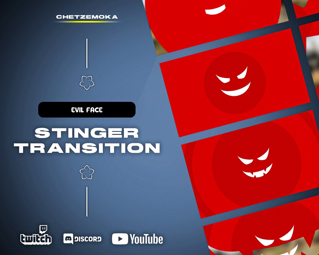 Evil Stinger Transition: Red & White Animated Stream Transition - Etsy
