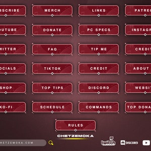 Musical Stream Overlay Dark Red - Animated & Static Version | Music ...