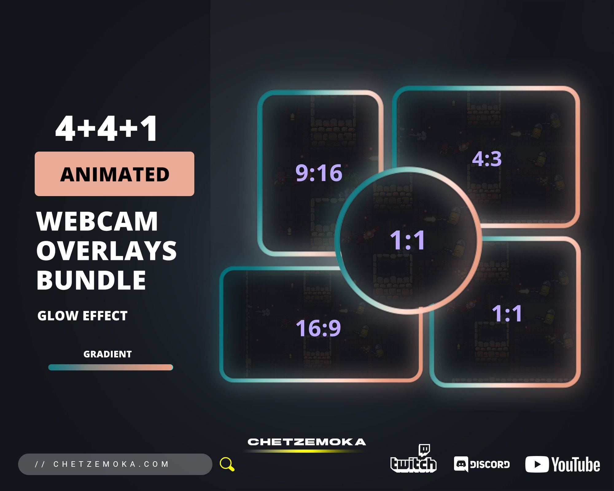 Webcam Overlay Animated | Circle and All Standard Sizes | Pastel Orange ...