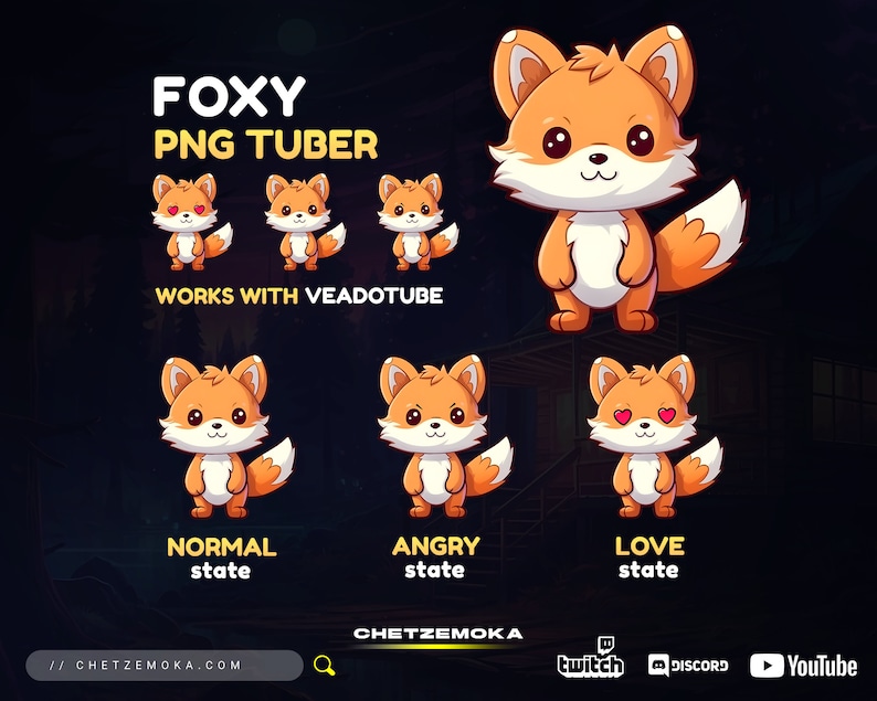 Pngtuber FOX FURRY | Veadotube | Easy to Install | Discord | Twitch ...