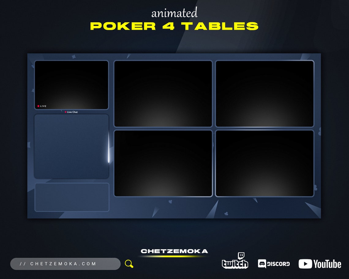 Twitch Poker Overlay Animated & Static Version 4 Scenes - Etsy