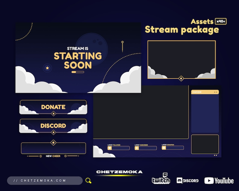 Twitch Overlay Celestial starry Sky Animated - Etsy