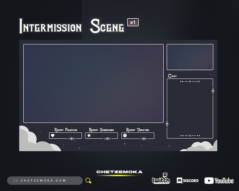 Celestial Night Sky Stream Overlay: Animated Twitch Pack - Etsy