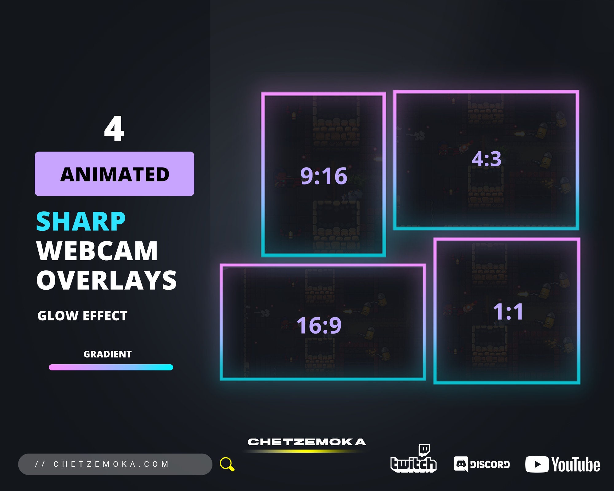 Animated Webcam Overlay Circle and All Standard Sizes Blue & Purple - Etsy