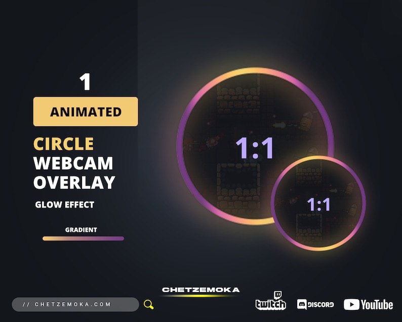 Animated Webcam Overlay | Circle and All Standard Sizes | Orange ...