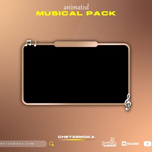 Musical Stream Overlay Light - 3 Animated & Static Version | Music Note ...
