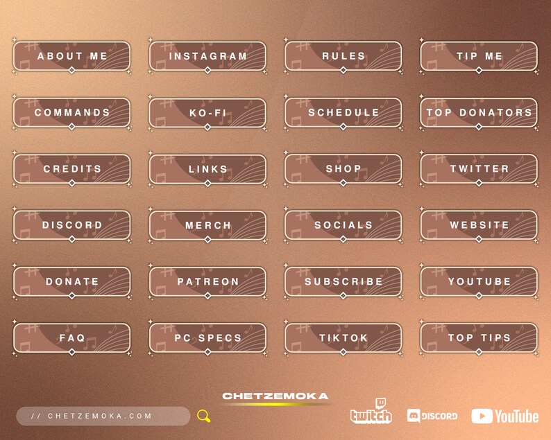 Musical Stream Overlay Light - 3 Animated & Static Version | Music Note ...
