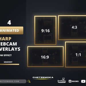 Animated Webcam Overlay Gold Theme | Circle and All Standard Sizes ...