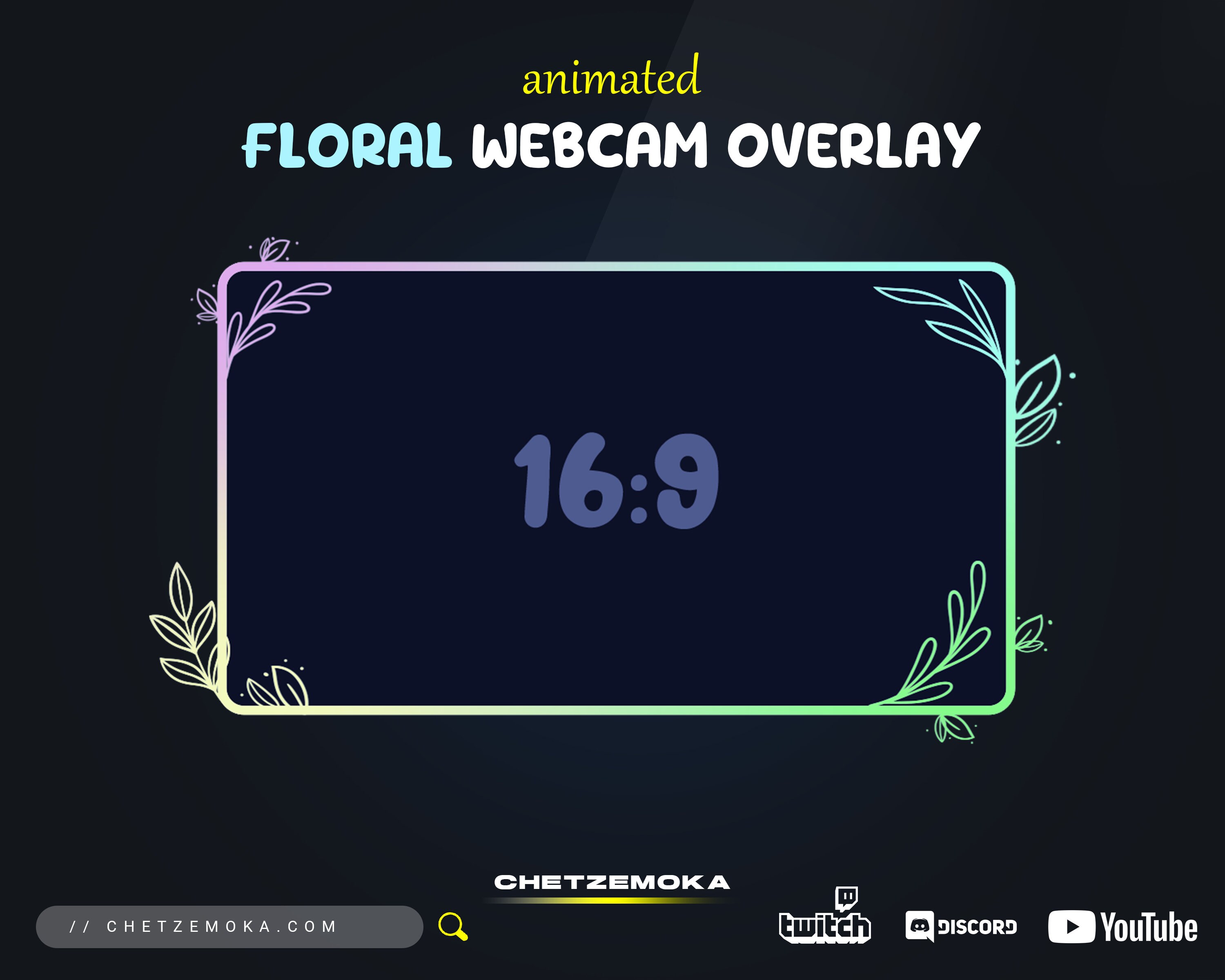 Animated Floral Webcam Overlay | Circle and All Standard Sizes | Pastel ...