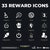 33x Twitch Reward Icon Set of 33 Icons Channel Points White Color ...
