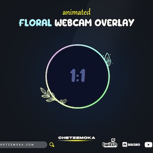 Animated Floral Webcam Overlay | Circle and All Standard Sizes | Pastel ...