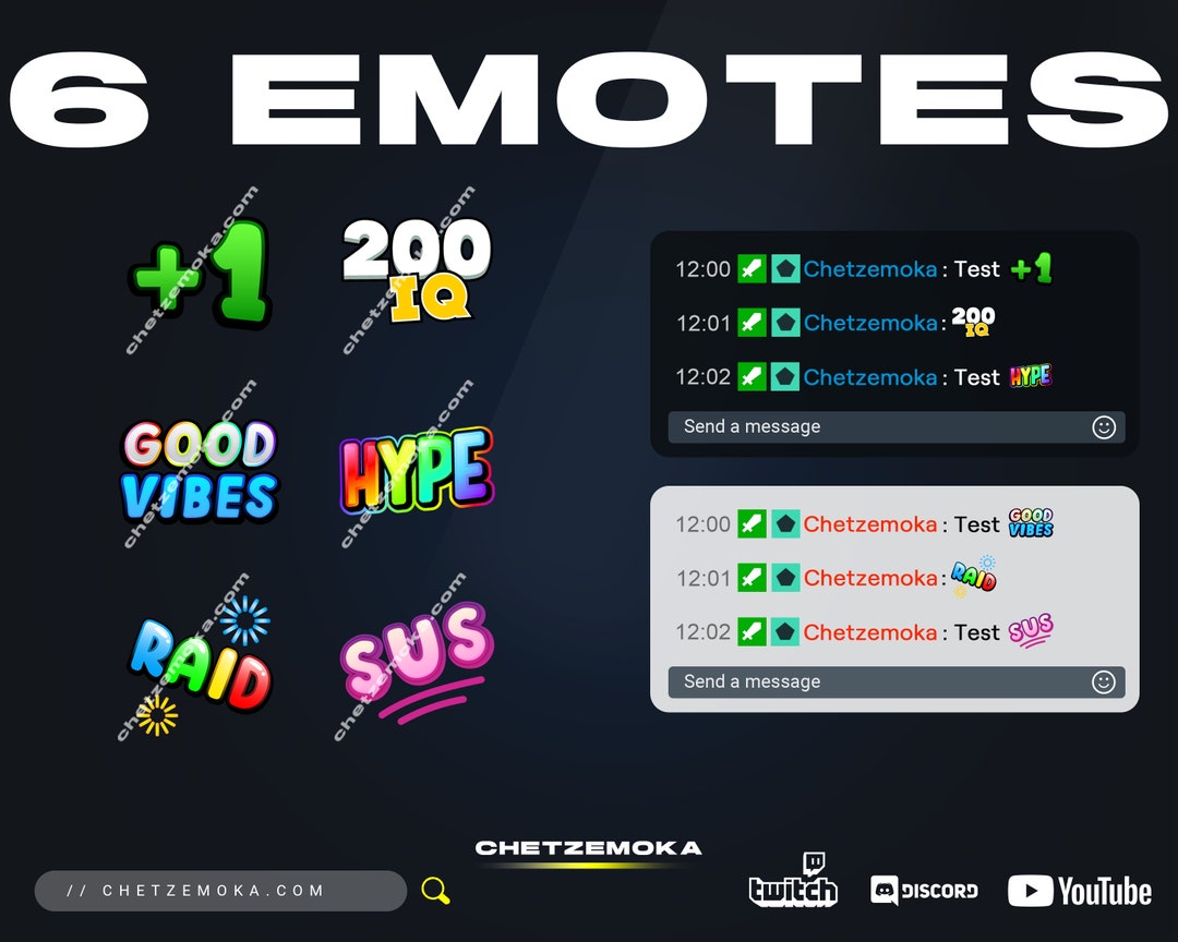 Animated Twitch Emotes: +1, 200IQ, Hype, Good Vibes, Raid, Sus (GIF ...