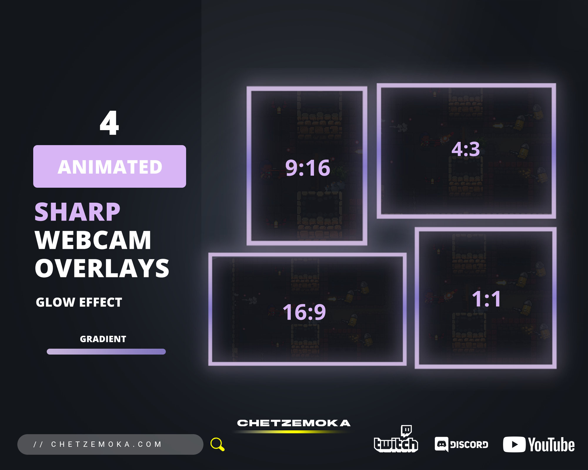 Webcam Overlay Purple ANIMATED | Circle and All Standard Sizes ...