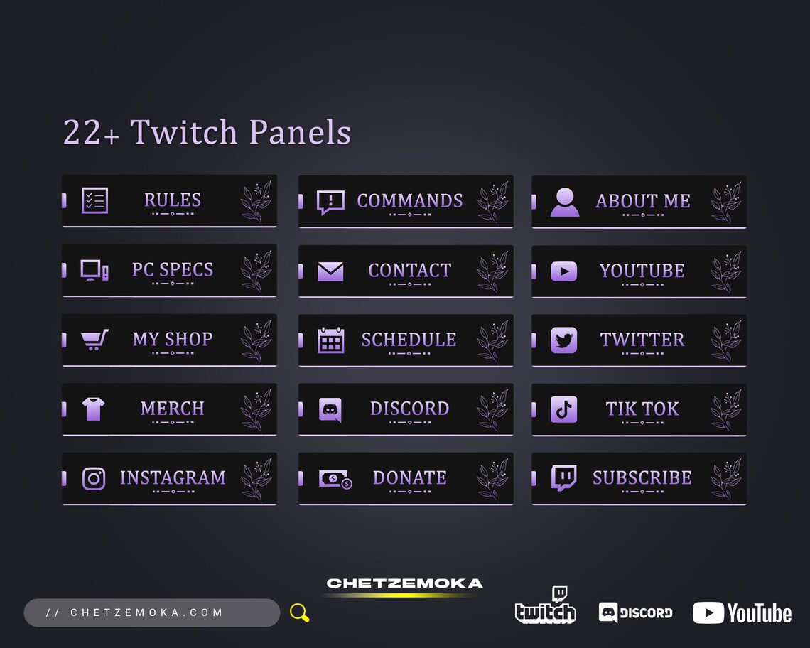Floral Lavender Twitch Stream Package: Animated Overlay & Panels - Etsy