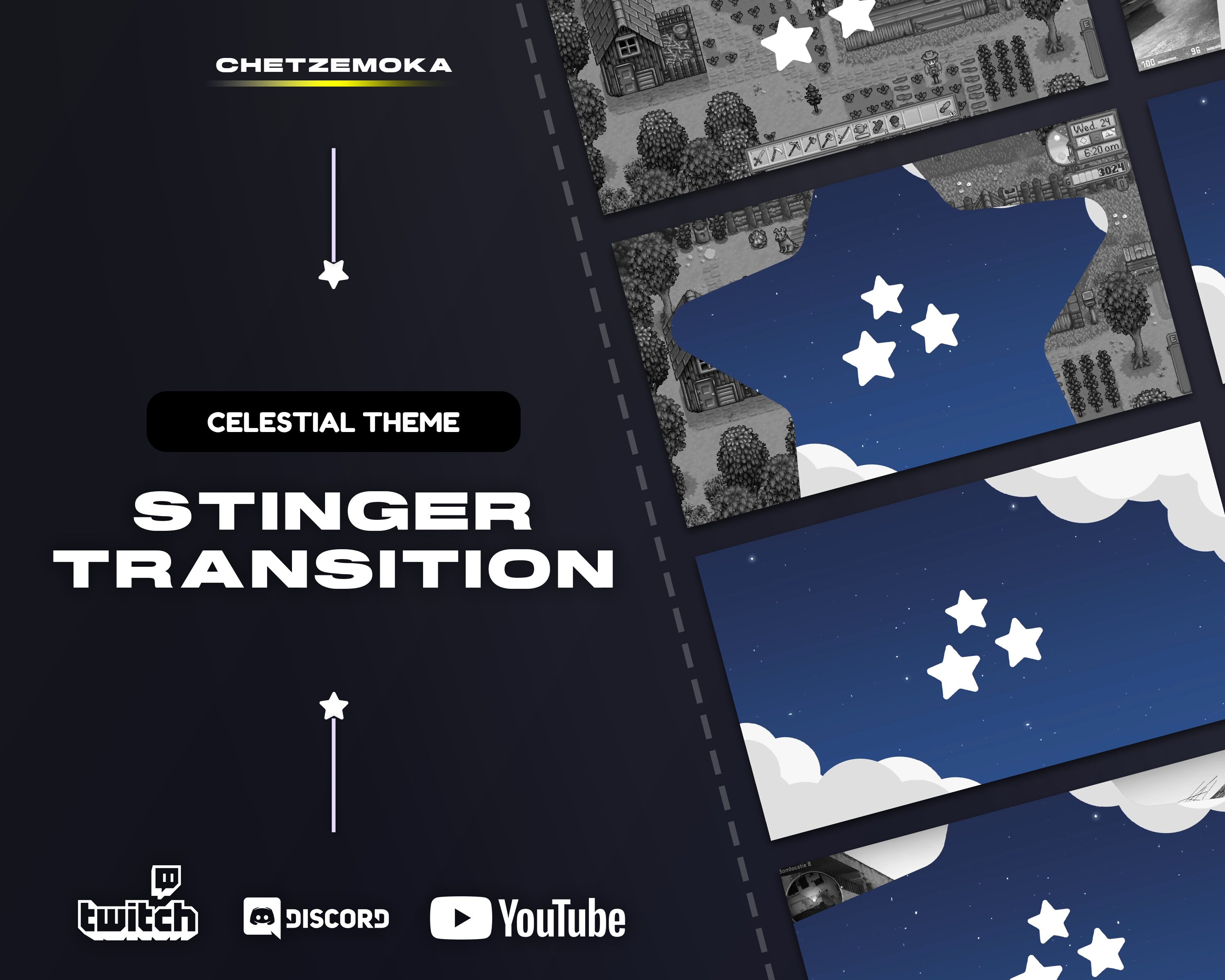 Celestial Stinger Transition Navy Blue Animated Stinger Transition ...