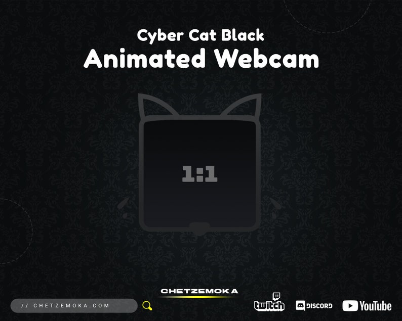Black Cat Animated Webcam Overlay: Streaming Bundle (digital Download ...