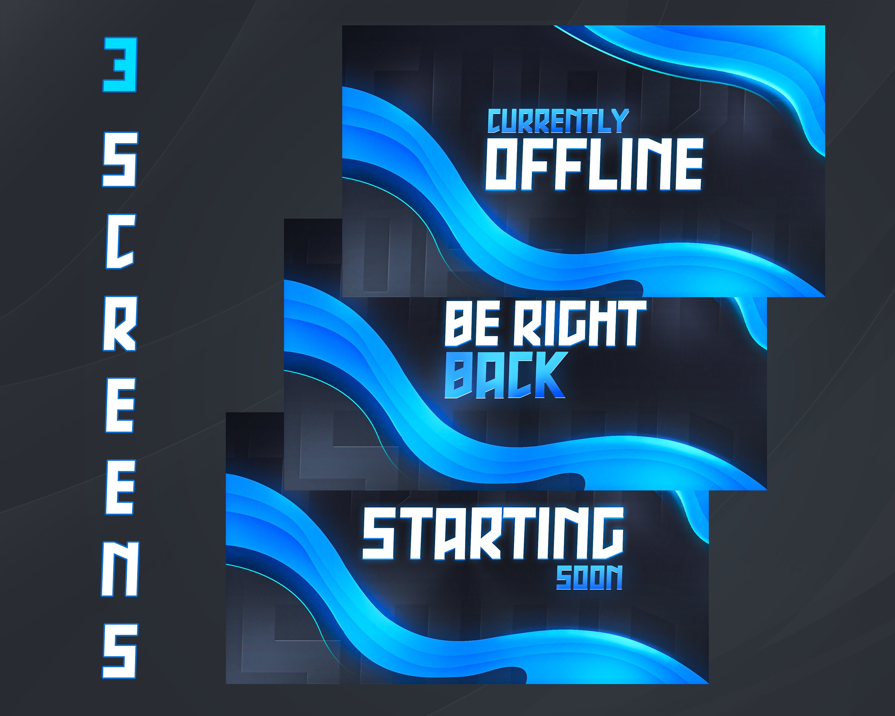 Abstract Twitch Stream Package: Animated Overlay, Panels (digital ...